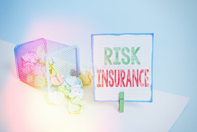 Handwriting Text Risk Insurance. Concept Meaning the Possibility of ...