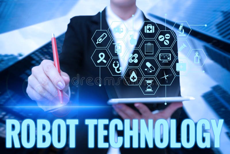 Conceptual Caption Robot Technology. Business Idea Develop Machines ...