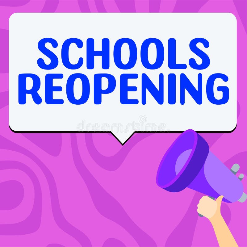 Handwriting Text Schools Reopening. Business Concept Classes are Over ...