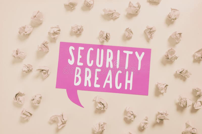 Handwriting Text Security Breach. Business Showcase Unauthorized Access ...