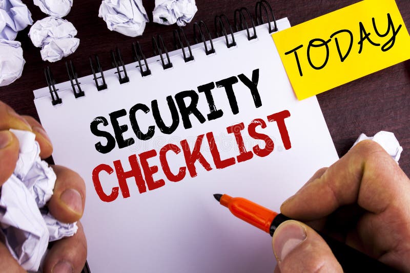 Handwriting Text Security Checklist. Concept Meaning List with ...