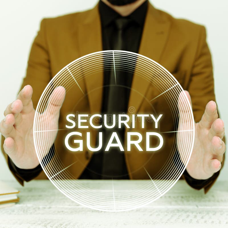 Writing Displaying Text Security Guard. Business Idea Tools Used To ...