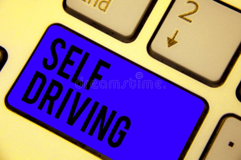 Handwriting Text Self Driving. Concept Meaning Autonomous Vehicle ...