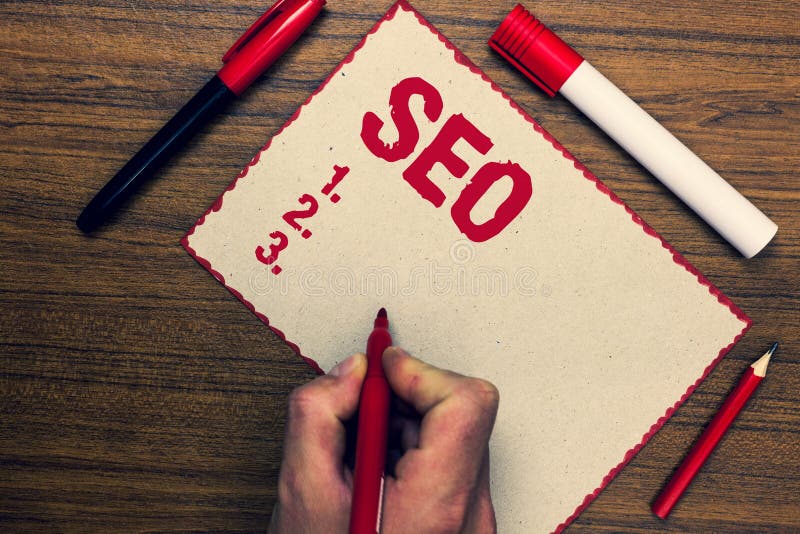 Handwriting Text Seo. Concept Meaning Search Engine Optimization ...