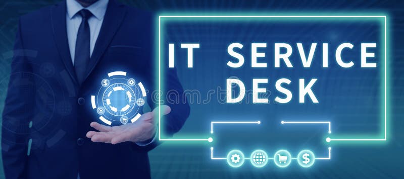Text Showing Inspiration it Service Desk. Business Idea Technological ...