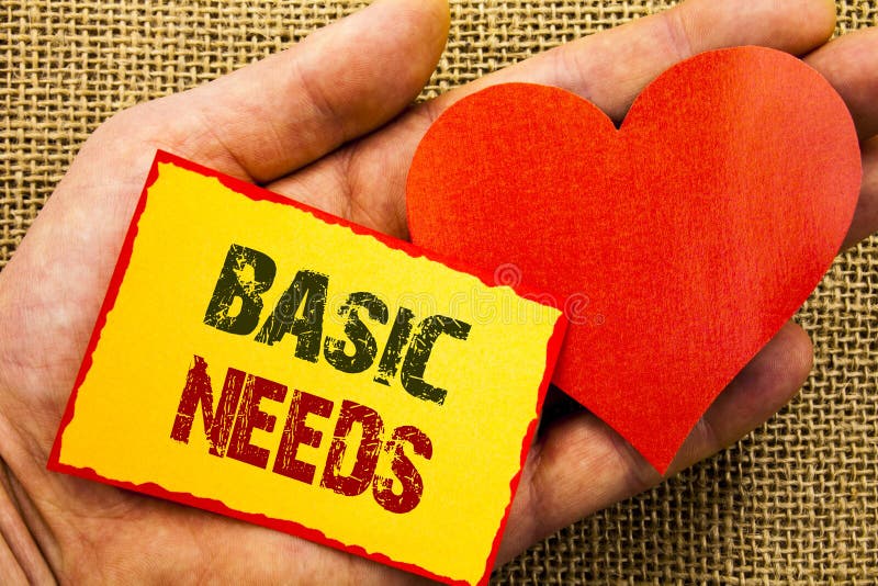 Handwriting Text Showing Basic Needs. Business Concept for Health in ...