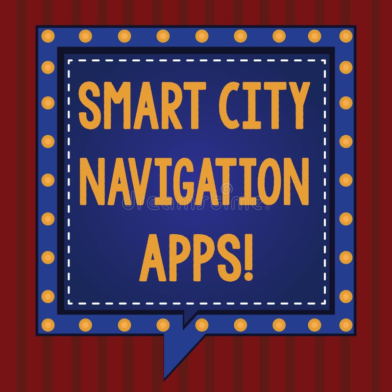 Handwriting Text Smart City Navigation Apps. Concept Meaning Connected ...