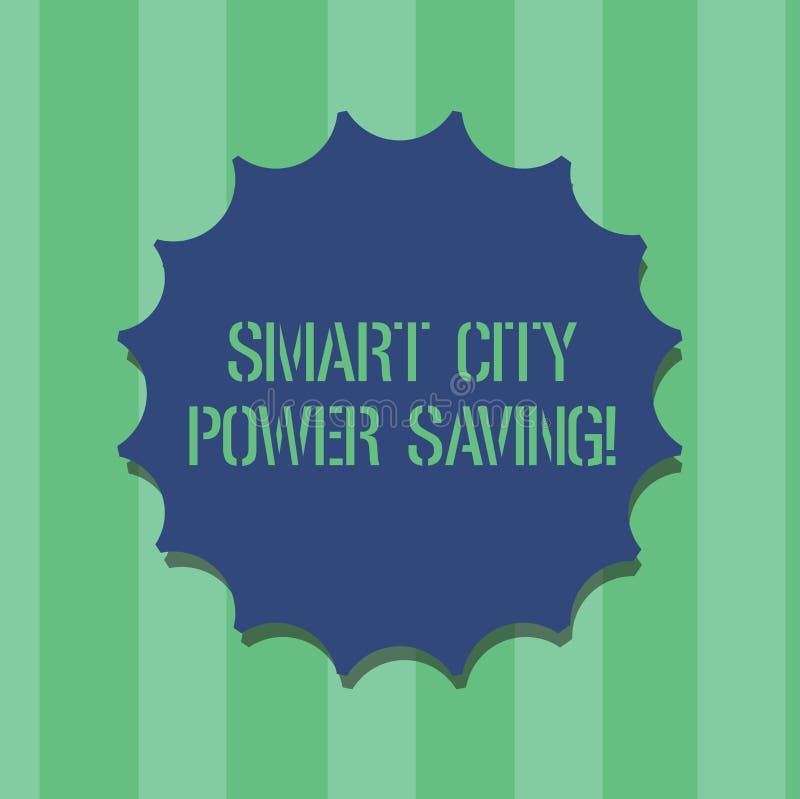 Handwriting Text Smart City Power Saving. Concept Meaning Connected ...