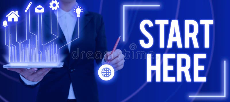 Handwriting Text Start Here. Concept Meaning Telling Someone this is ...