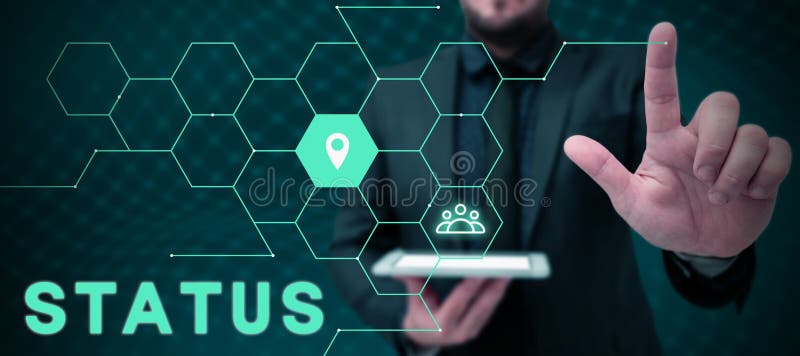 Text Caption Presenting Status. Word Written on Situation at a ...