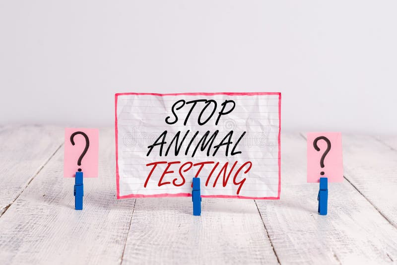 Handwriting Text Stop Animal Testing. Concept Meaning Put an End on ...