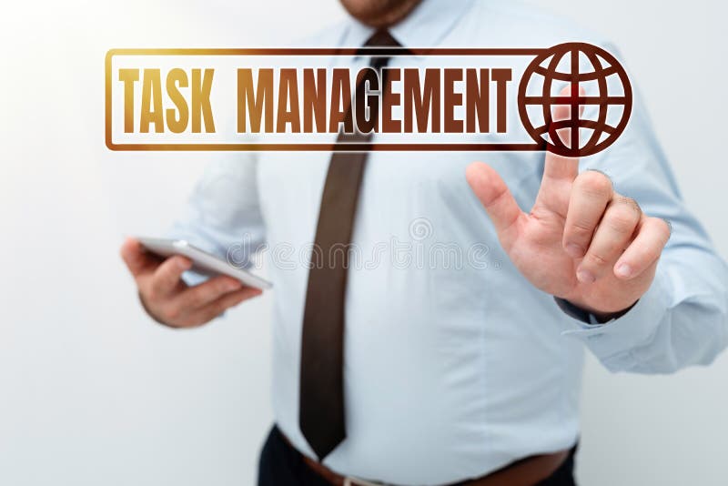 Text Caption Presenting Task Management. Internet Concept the Process ...