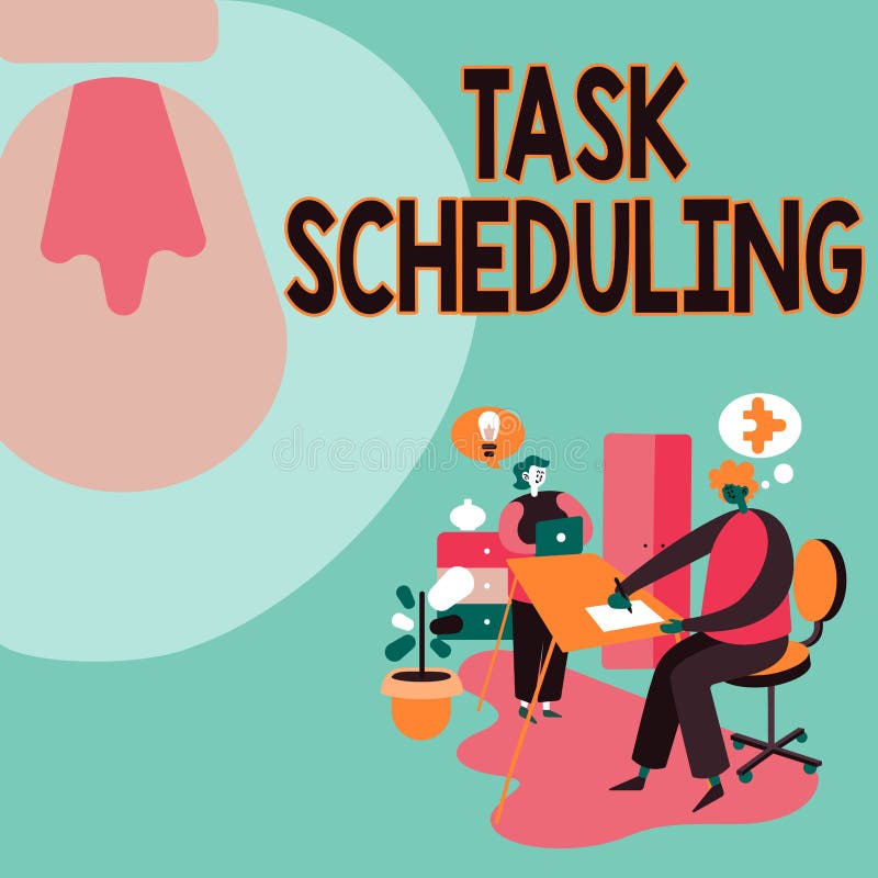 Handwriting Text Task Scheduling. Word for the Assignment of Start and ...