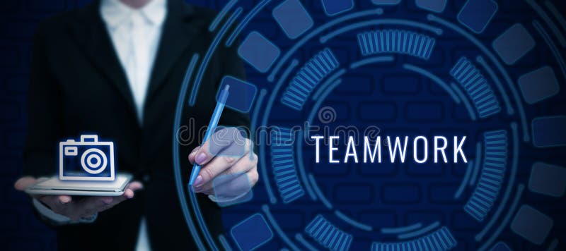 Handwriting Text Teamwork. Business Approach Group of Showing Who Work ...