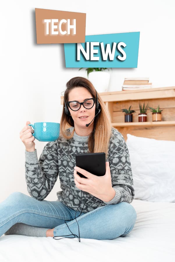 Handwriting Text Tech News. Business Showcase Newly Received or ...