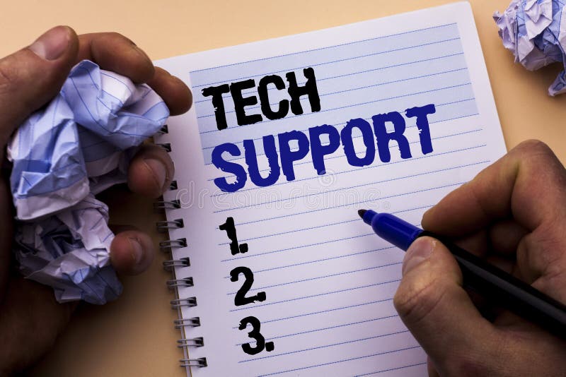 Handwriting Text Tech Support. Concept Meaning Help Given by Technician ...