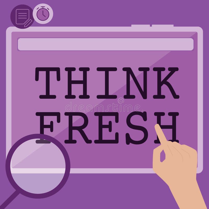 Conceptual Display Think Fresh. Internet Concept Thinking on Natural ...