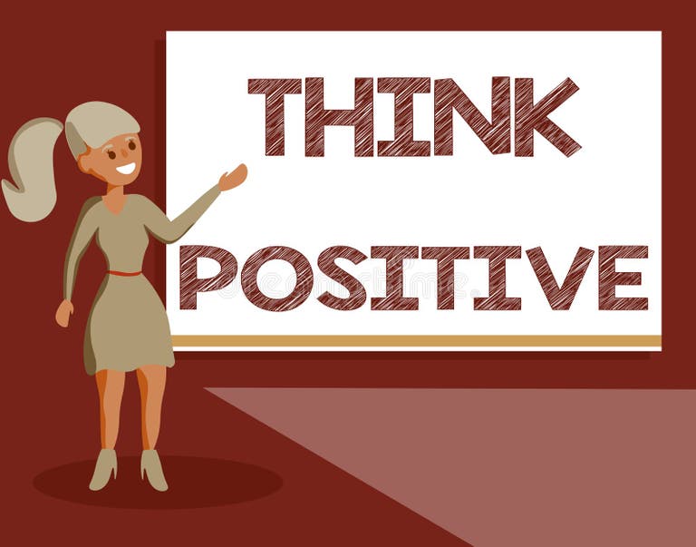 Handwriting Text Think Positive. Concept Meaning the Tendency To Be ...