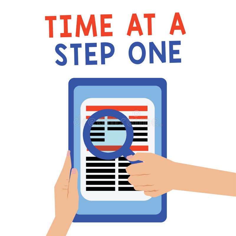 Handwriting Text Time at a Step One. Concept Meaning Slowly but Surely ...