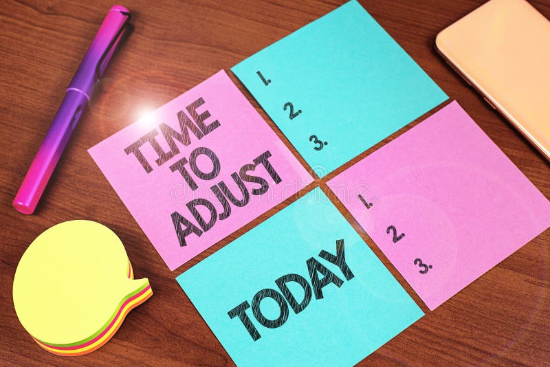 Handwriting Text Time To Adjust. Conceptual Photo Right Moment for ...