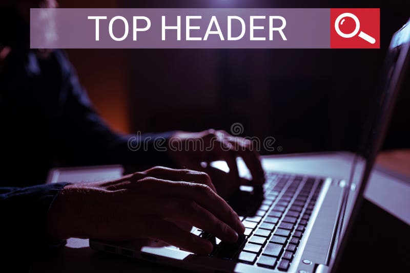 Conceptual Caption Top Header. Business Showcase Text at the Top of a ...