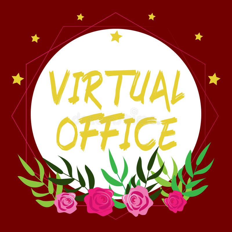 Handwriting Text Virtual Office. Word Written on Mobile Work ...