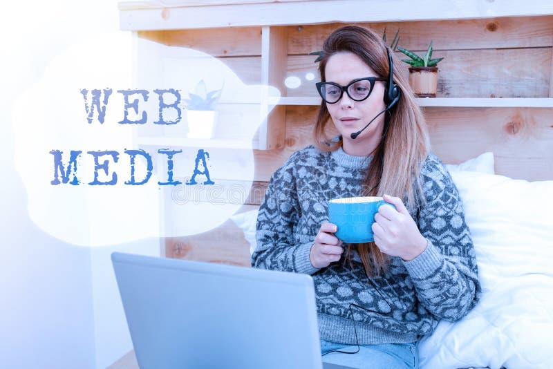 Handwriting Text Web Media. Internet Concept Audio and Visual Forms of ...