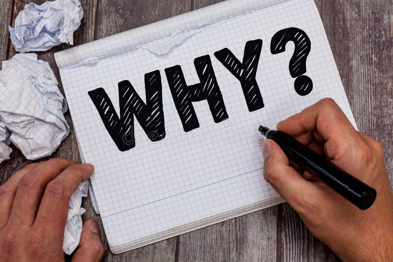Handwriting Text Why Question. Concept Meaning Asking for What Reason ...