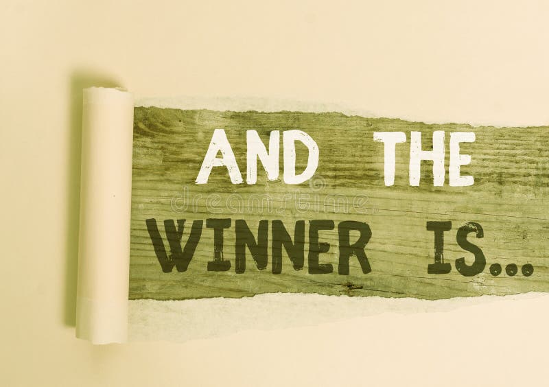 Handwriting Text and the Winner is. Concept Meaning Announcing a ...