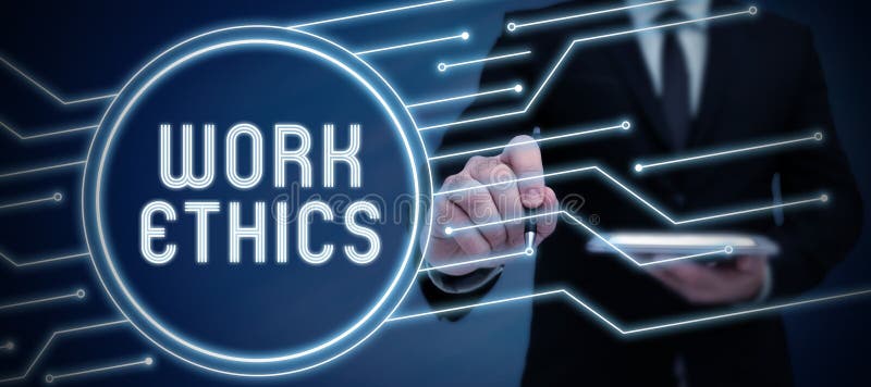 Handwriting Text Work Ethics. Concept Meaning a Set of Values Centered ...