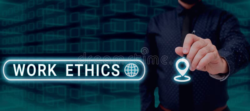 Handwriting Text Work Ethics. Word Written on a Set of Values Centered ...