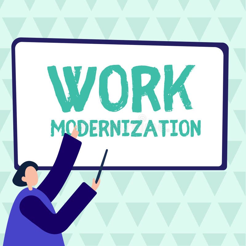 Work Modernization Word Cloud Concept Stock Illustration - Illustration ...