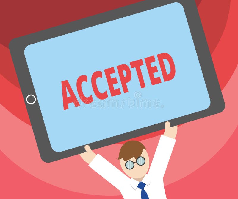 Handwriting Text Writing Accepted. Concept Meaning Agree To Do or Give ...