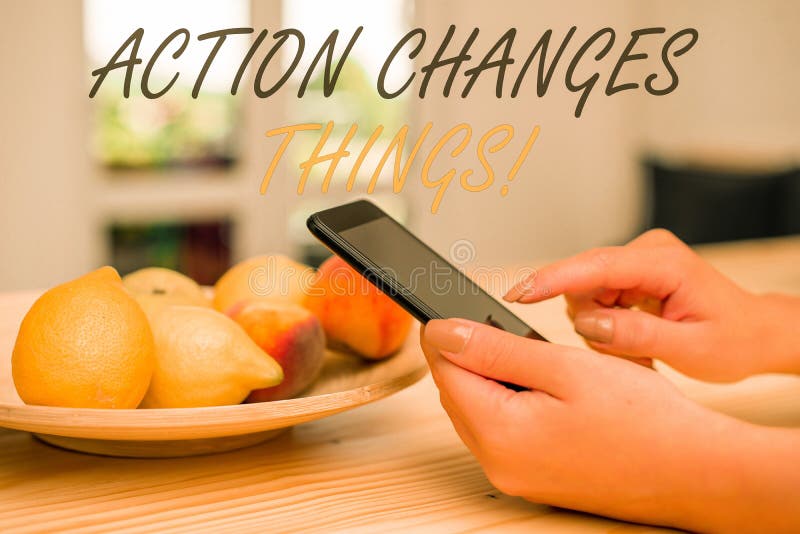 Handwriting Text Writing Action Changes Things. Concept Meaning Start ...