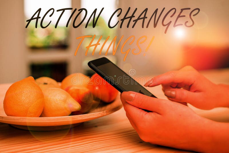 Handwriting Text Writing Action Changes Things. Concept Meaning Start ...