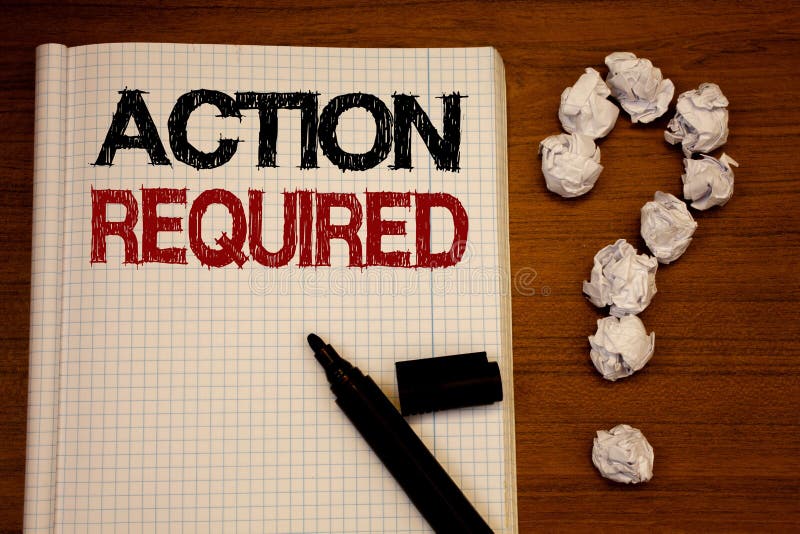 Handwriting Text Writing Action Required. Concept Meaning Important Act ...