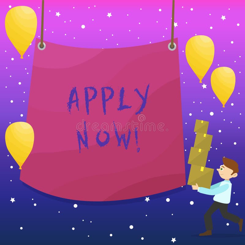 Handwriting Text Writing Apply Now. Concept Meaning Request Something ...