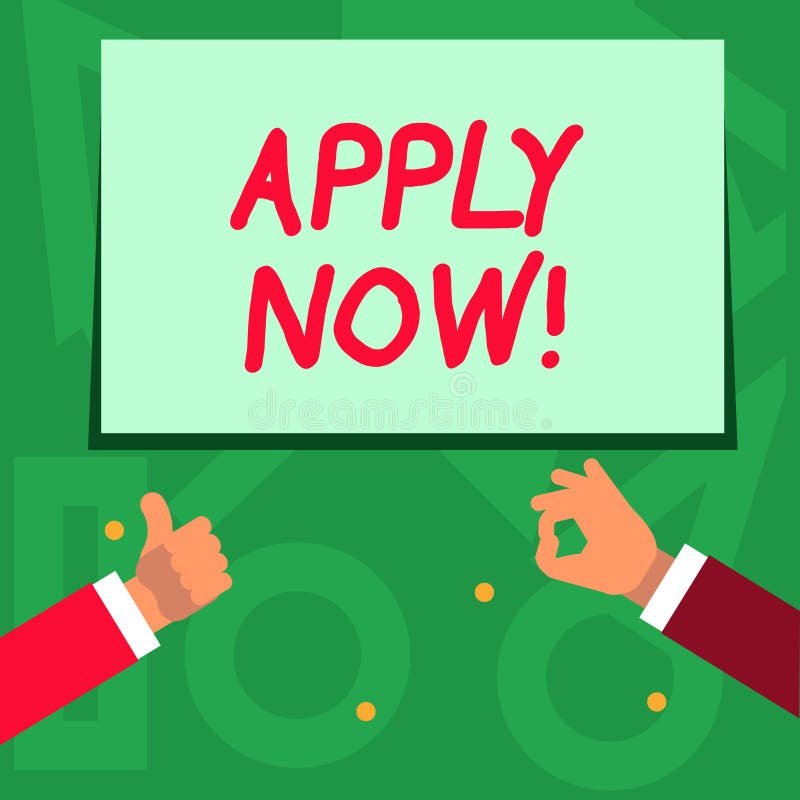 Handwriting Text Writing Apply Now. Concept Meaning Request Something ...