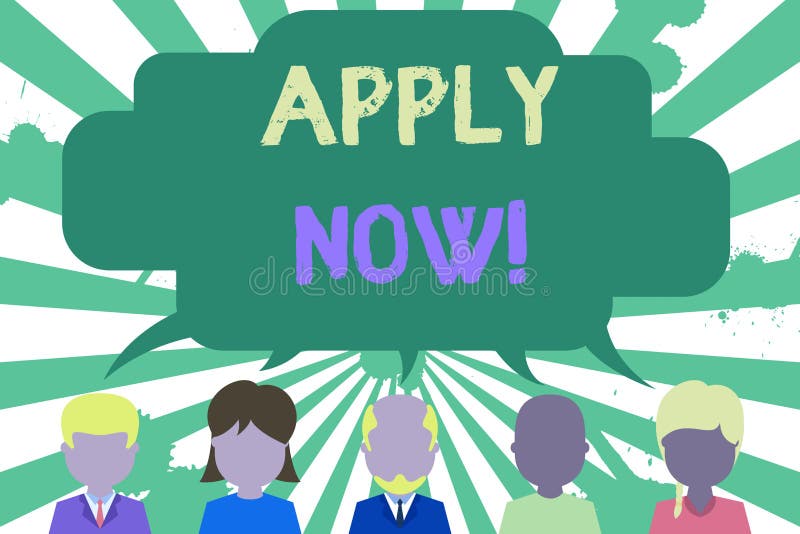 Handwriting Text Writing Apply Now. Concept Meaning Request Something ...