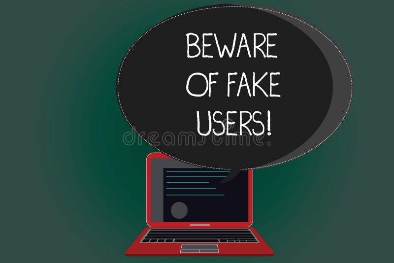 Handwriting Text Writing Beware of Fake Users. Concept Meaning Be Aware ...