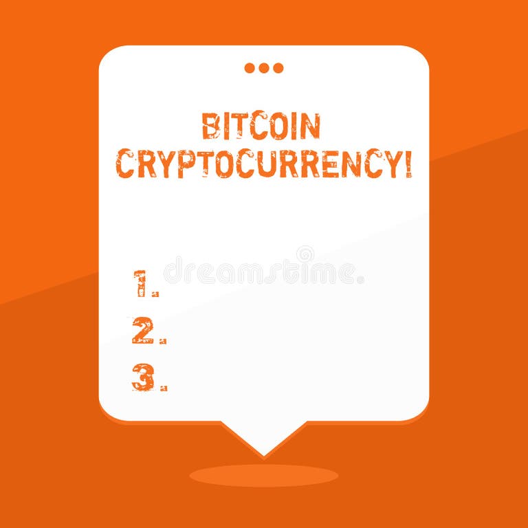 Handwriting Text Writing Bitcoin Cryptocurrency. Concept Meaning ...