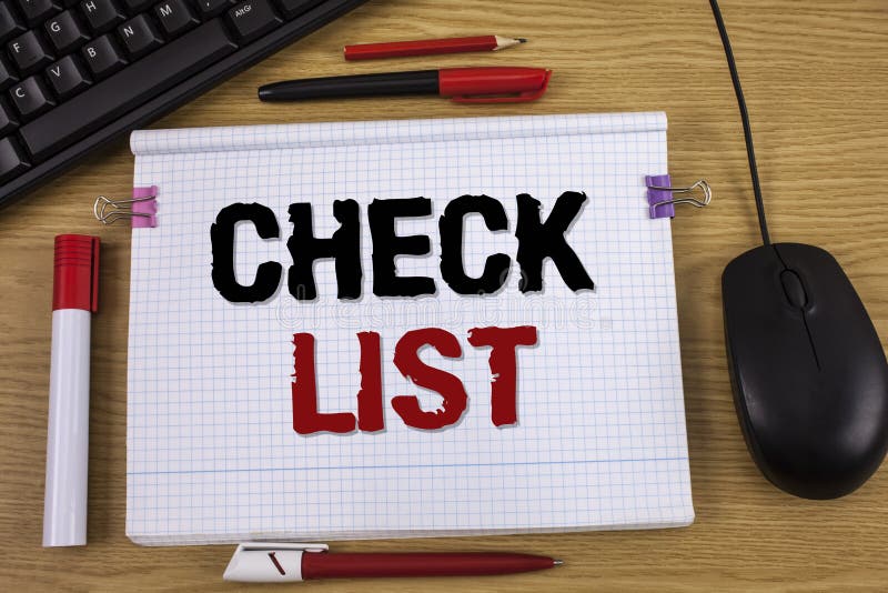 Handwriting Text Writing Check List. Concept Meaning Items Required ...