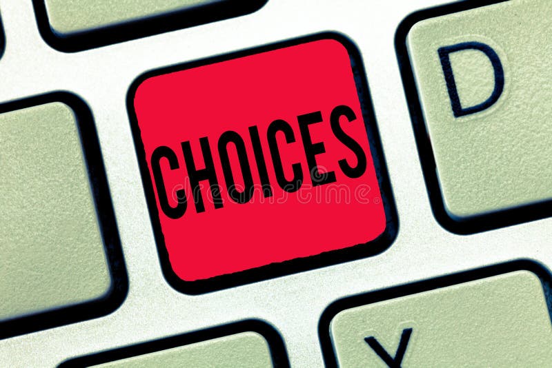 Handwriting Text Writing Choices. Concept Meaning Options Choosing ...