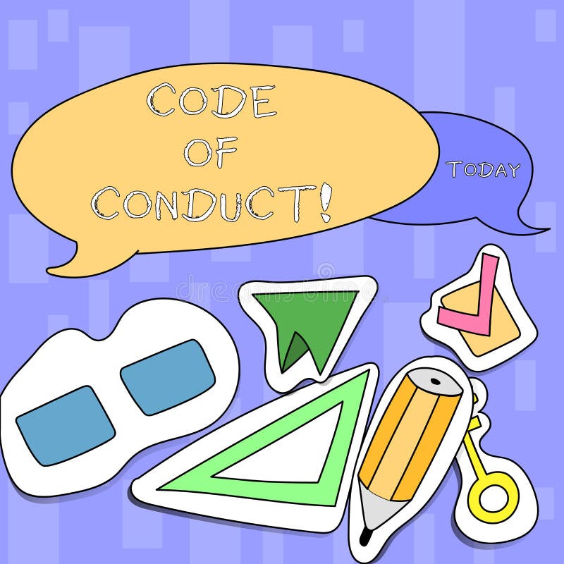 Handwriting Text Writing Code of Conduct. Concept Meaning Follow ...