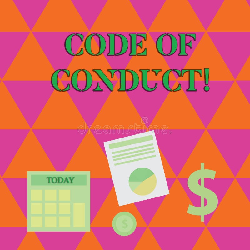 Handwriting Text Writing Code of Conduct. Concept Meaning Follow ...