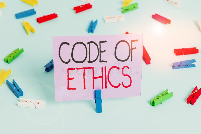 Handwriting Text Writing Code of Ethics. Concept Meaning Basic Guide ...