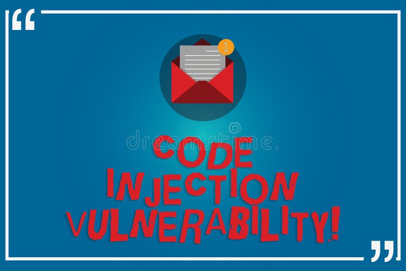 Handwriting Text Writing Code Injection Vulnerability Concept Meaning Introduction Of Code Into