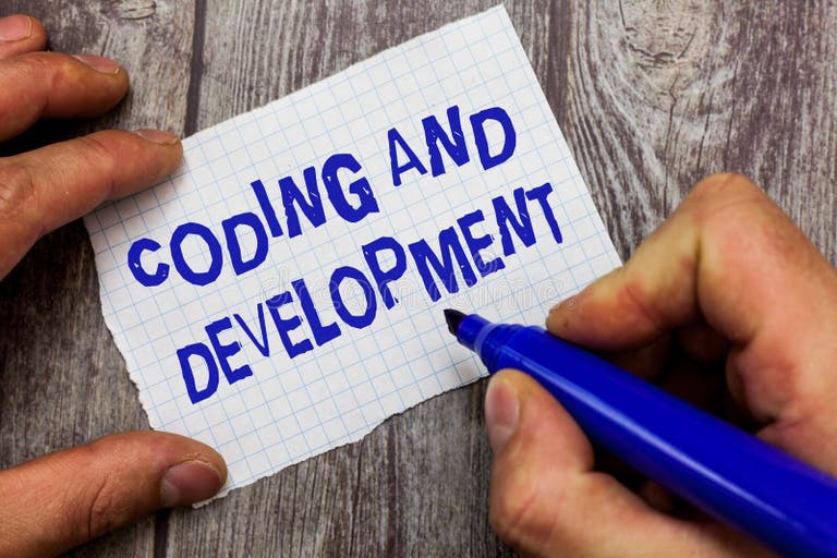 Handwriting Text Writing Coding and Development. Concept Meaning ...
