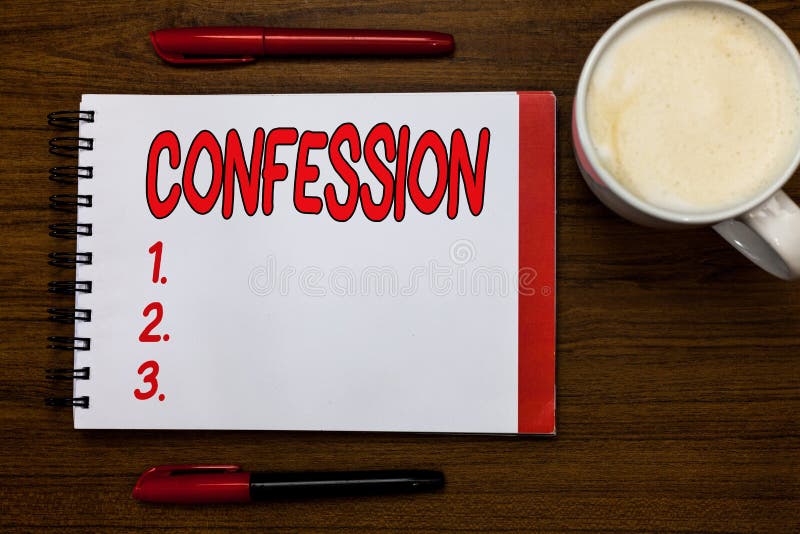Handwriting Text Writing Confession. Concept Meaning Statement ...