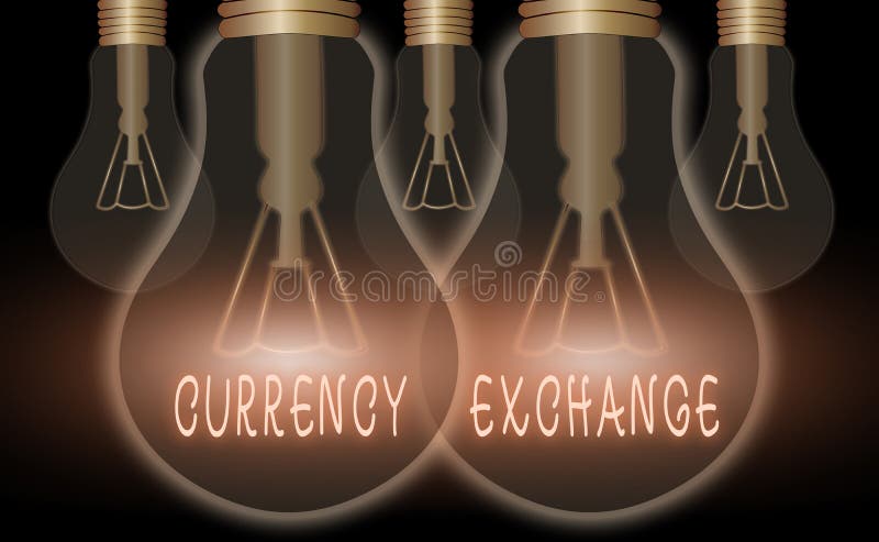 Handwriting Text Writing Currency Exchange. Concept Meaning Process of ...